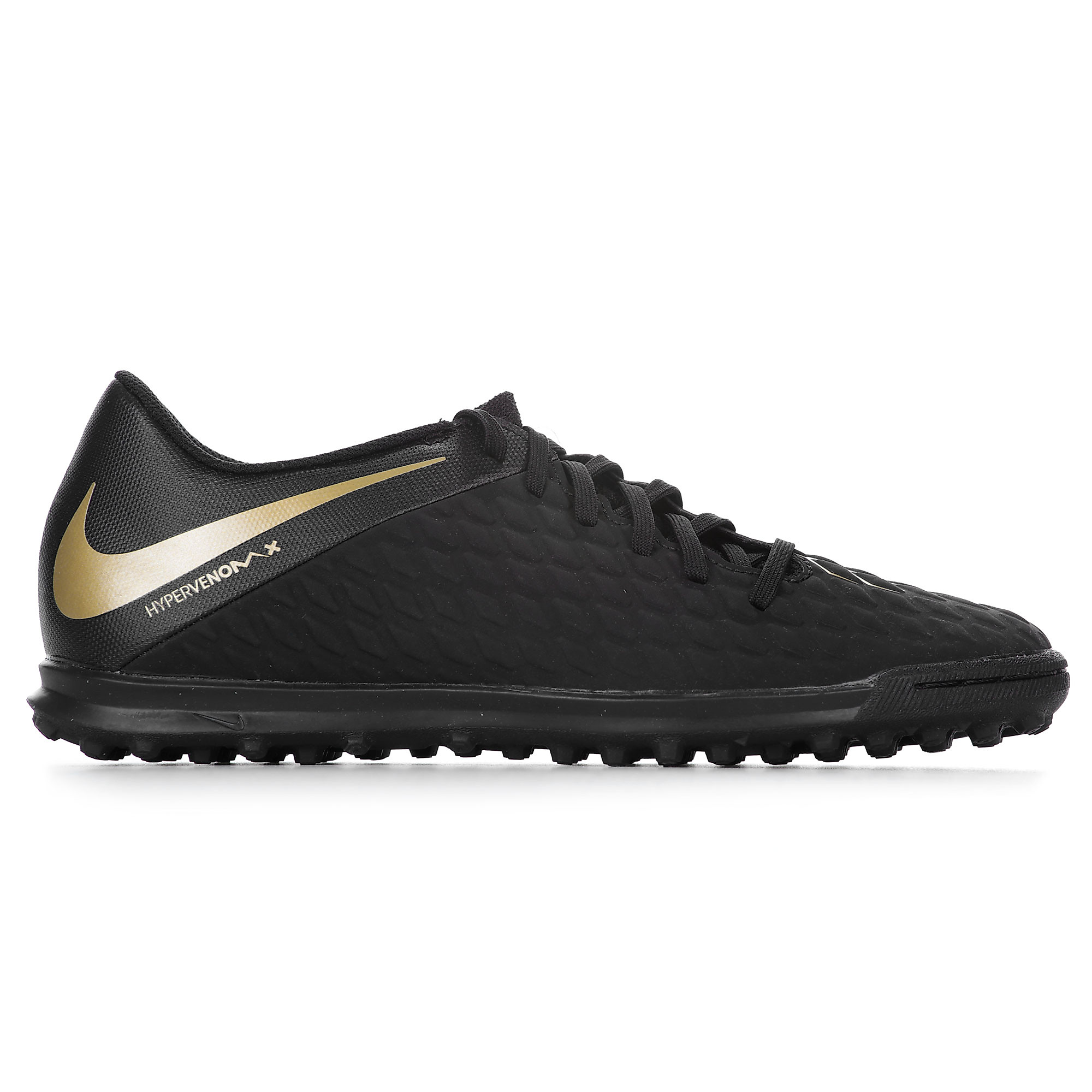 Botas de fútbol Hypervenom PhantomX III Club TF Negro Dorado